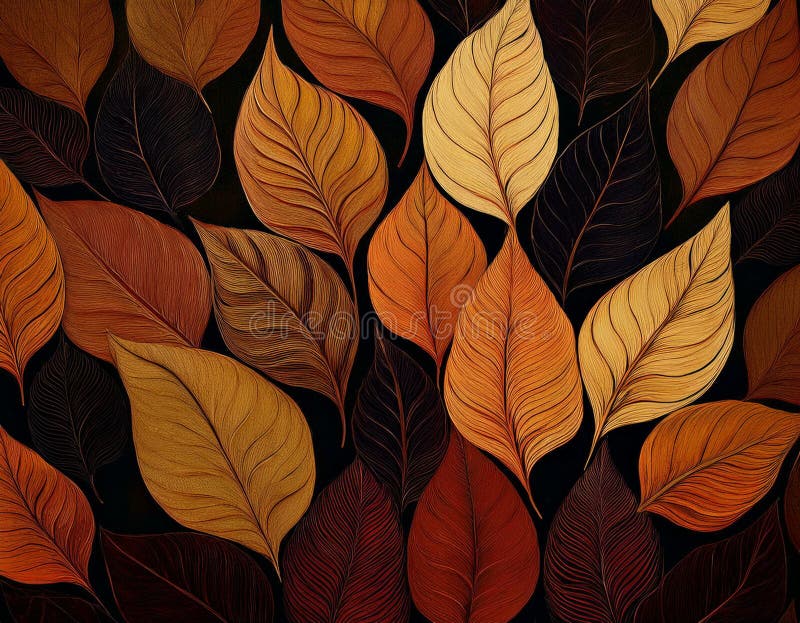 Autumn Leaf Print Pattern Repeated Single Leaf Design in Seasonal ...