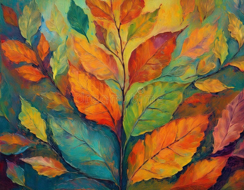 Autumn Leaf Print Pattern Repeated Single Leaf Design in Seasonal ...