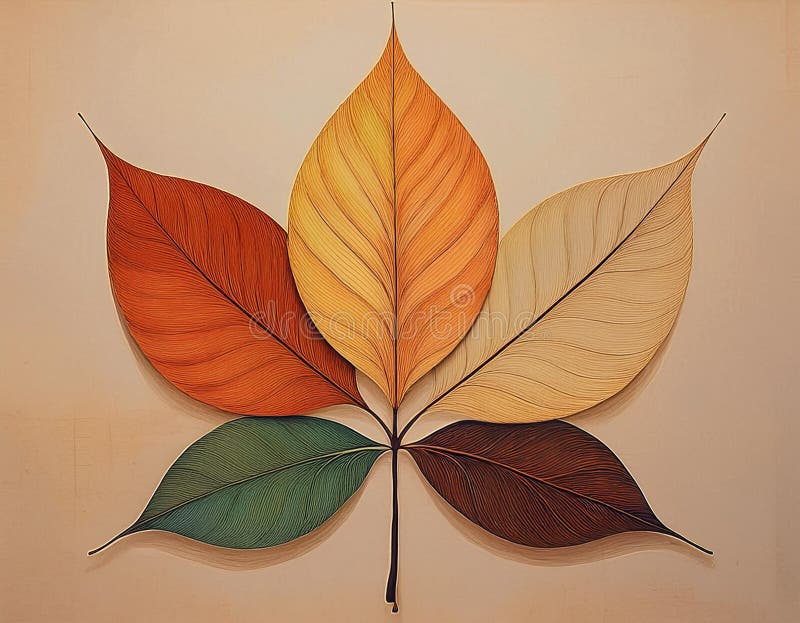 Autumn Leaf Print Pattern Repeated Single Leaf Design in Seasonal ...