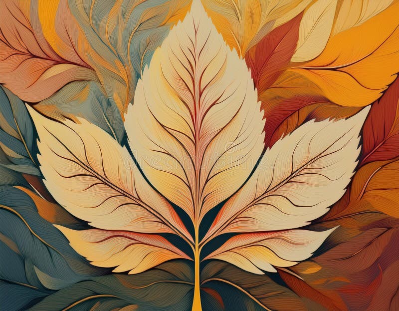 Autumn Leaf Print Pattern Repeated Single Leaf Design in Seasonal ...