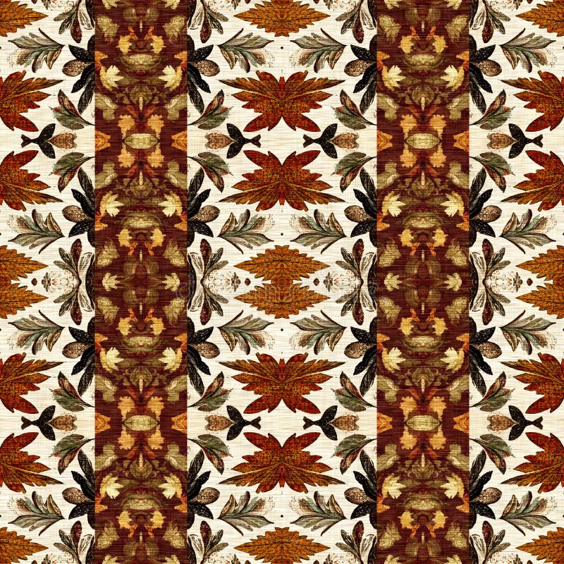 Autumn Leaf Quilt Style Vintage Seamless Pattern. Homely Cottage Core ...