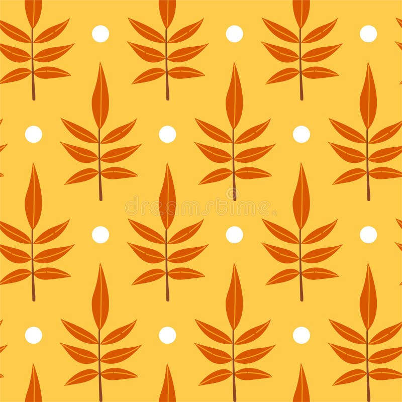 Autumn Leaf Seamless Pattern Vector Simple Leaves Stock Vector ...