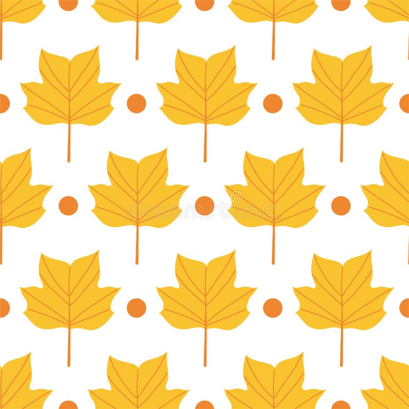 Autumn Leaf Seamless Pattern Vector Simple Leaves Stock Vector ...