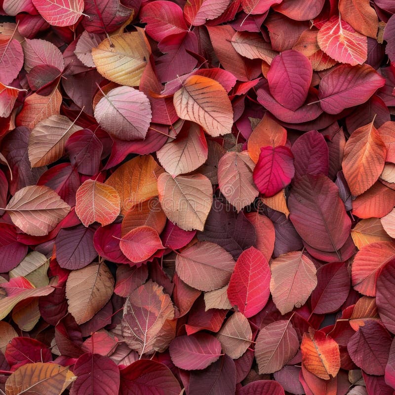 Autumn Leaf Texture Background, Colored Autumn Tree Leaves Pattern, Red ...