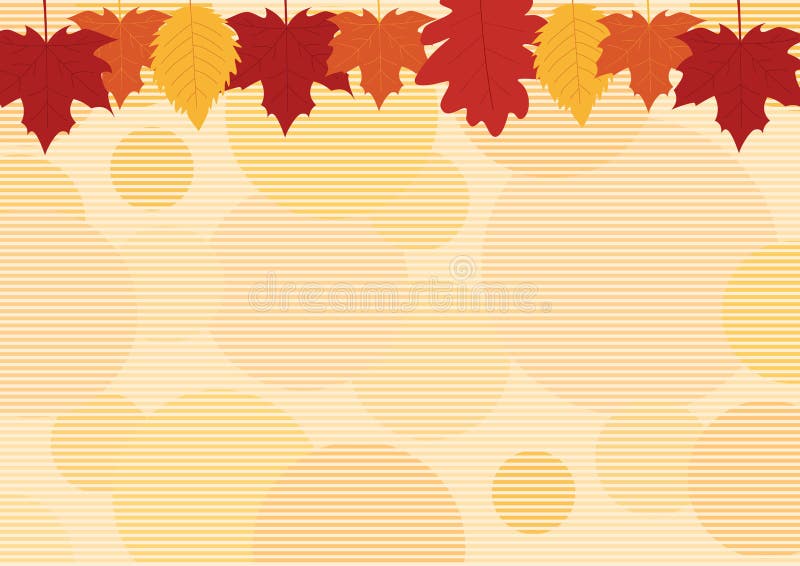 Autumn Leafy Display with Stripes Stock Vector - Illustration of nature ...