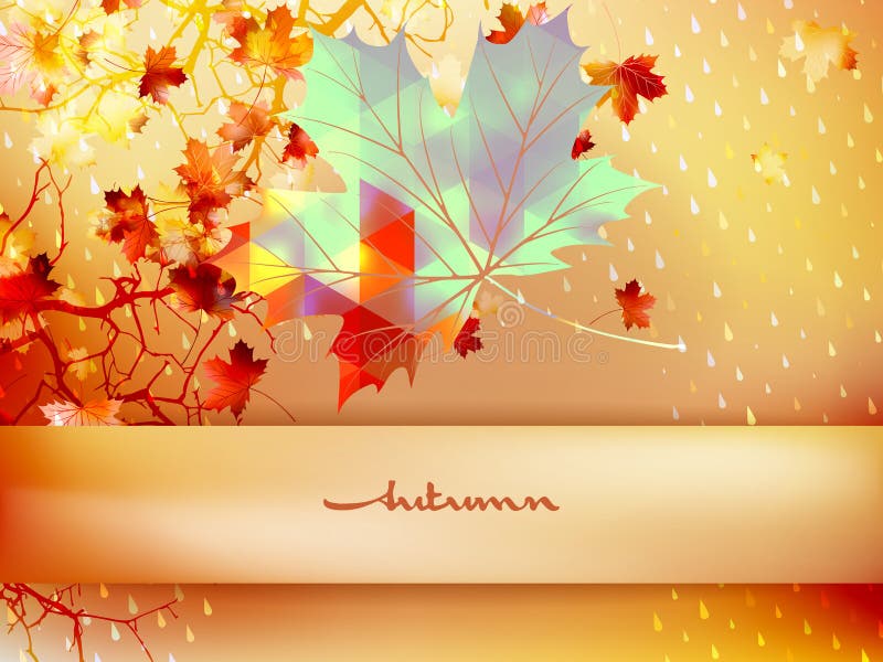 Autumn Leave Made of Triangles. EPS 10 Stock Vector - Illustration of ...