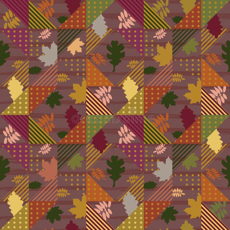 Autumn Leaves Abstract Geometric Pattern Stock Illustration ...