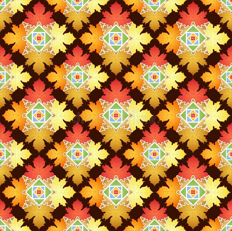 Autumn Leaves Abstract Pattern Imagem de Stock - Ilustração de cartoon ...