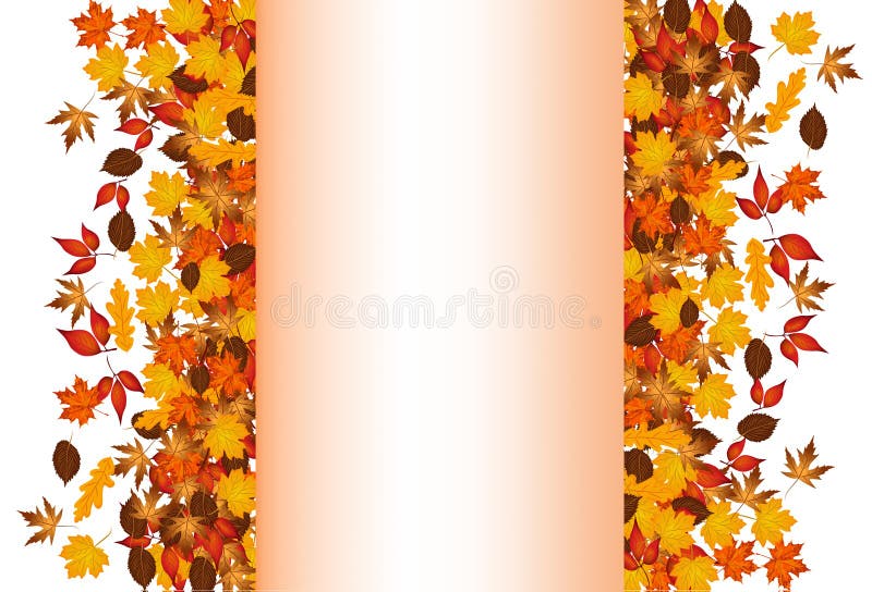 Autumn Leaves Around Blank Rectangle. Stock Vector - Illustration of ...