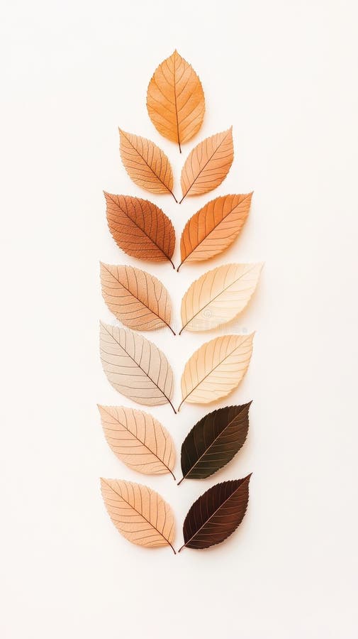 Autumn Leaves Arrangement. Falling Leaves on White Surface. Variety of ...