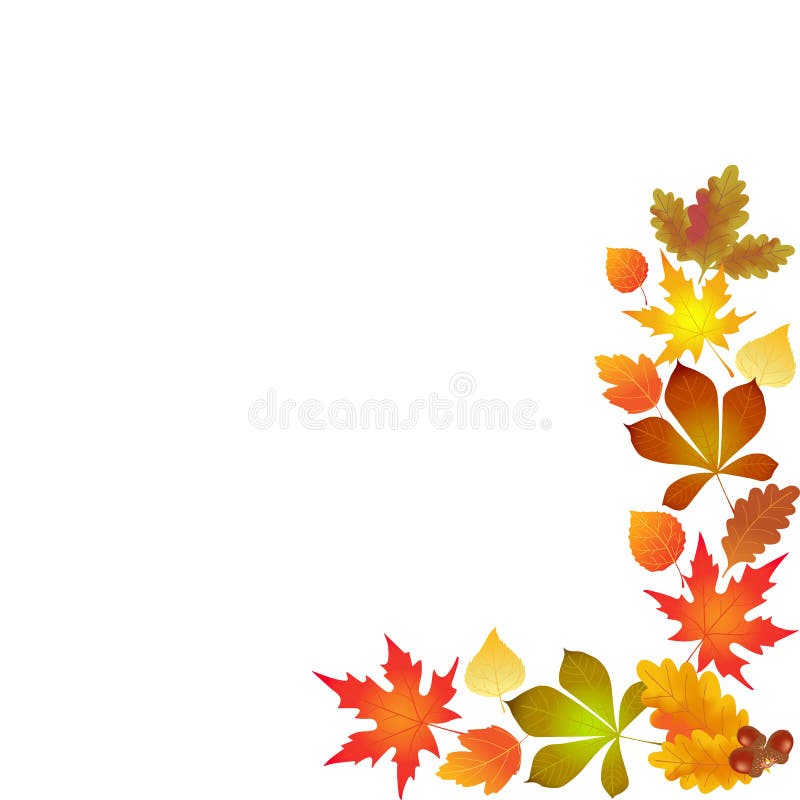 Autumn Leaves, Background Corner, Illustration, Vector, Stock Vector ...