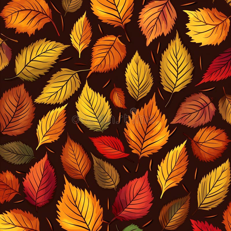 Autumn Leaves Background, Design Seamless Pattern Stock Illustration ...