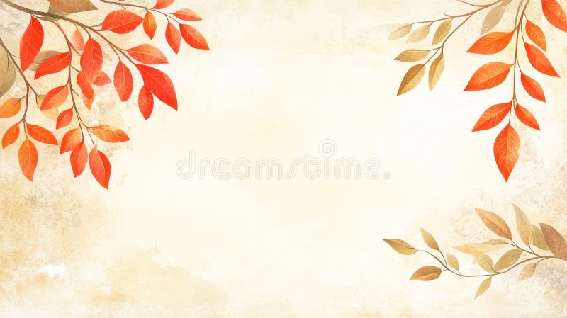 Autumn Leaves Background, Fall Foliage Frame on Parchment Texture ...