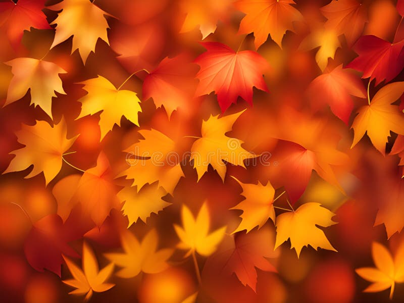 Autumn Leaves Background, Fall Season, AI Generated Stock Illustration ...