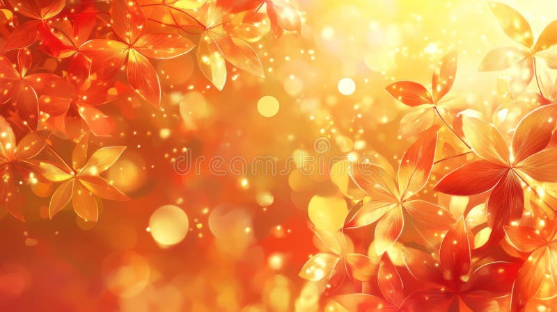 Autumn Leaves Background: Red and Orange Fall Foliage Stock ...