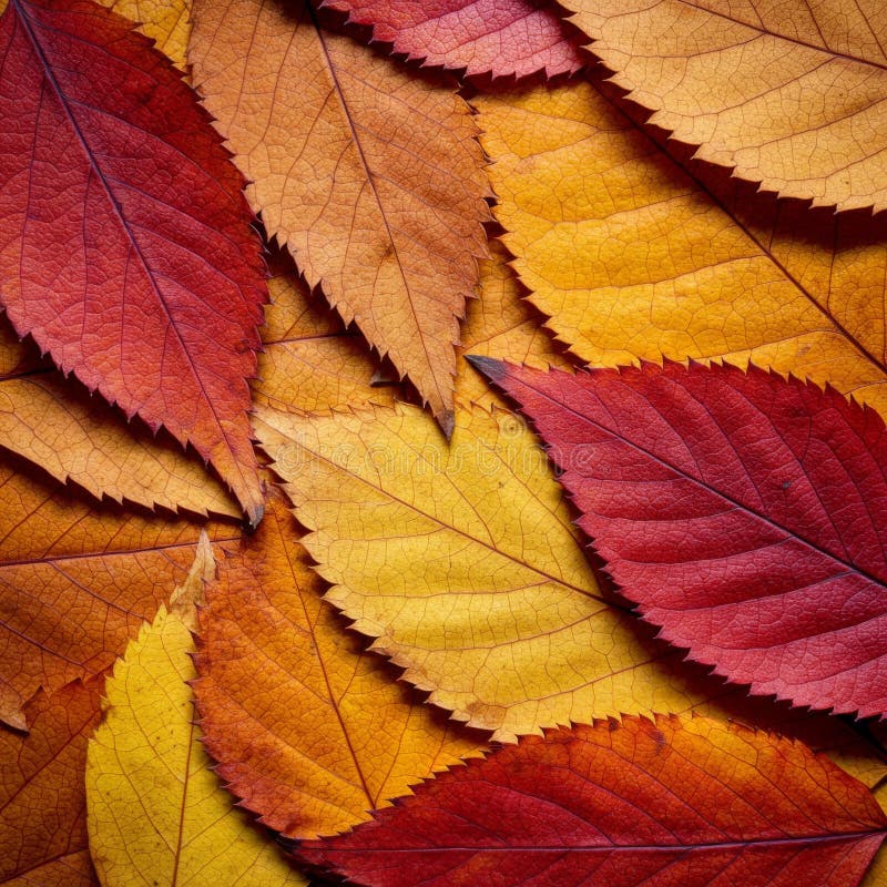 Autumn Leaves Background Red Orange Yellow Fall Foliage Stock ...