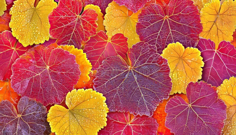 Autumn Leaves Background Red, Yellow, and Purple Fall Foliage Texture ...