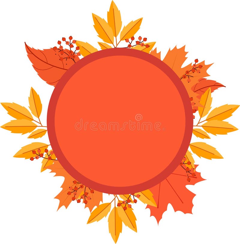 Autumn Leaves Badge stock vector. Illustration of card - 285207562