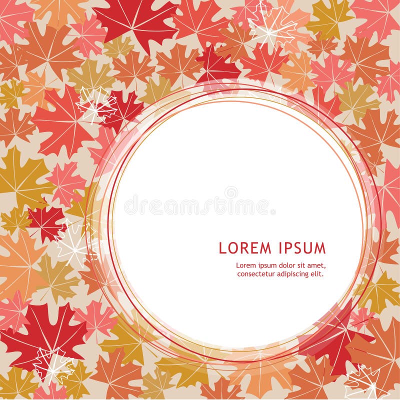 Autumn Leaves on a Beige Background. Poster Design. Place for Text ...
