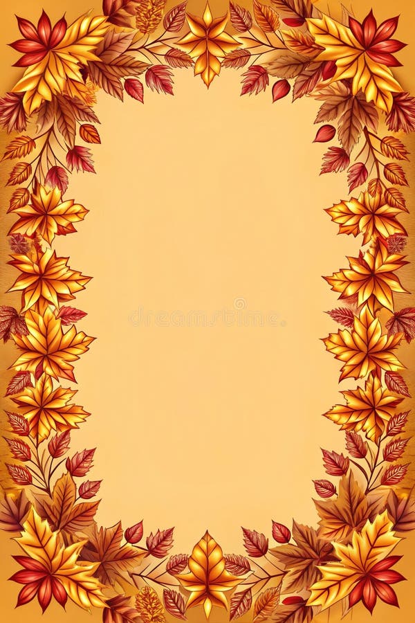 Autumn Leaves and Berries are Arranged in an Elegant Border Stock ...
