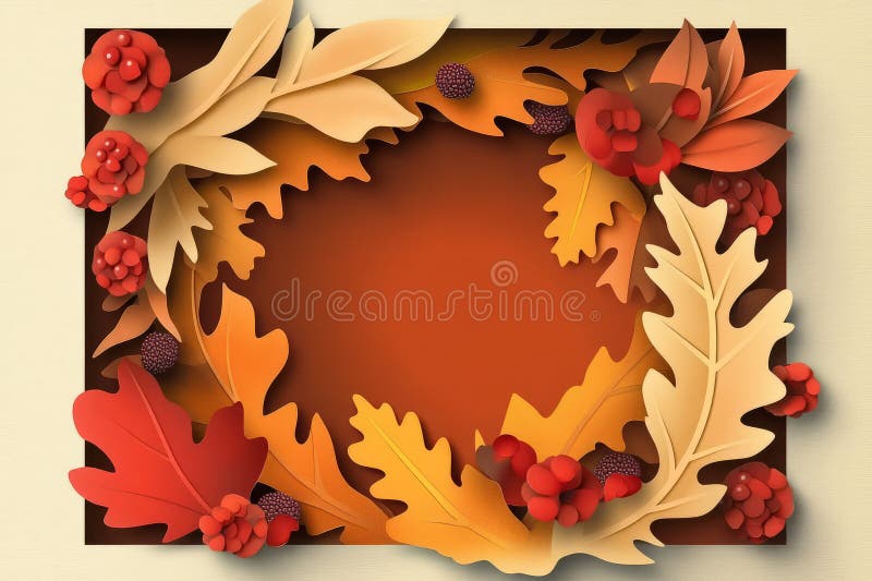 Autumn Leaves and Berries Create Warm, Inviting Background Design Stock ...