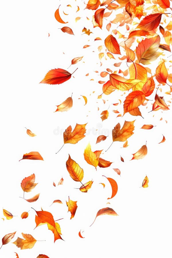 Autumn Leaves Blown by Wind Stock Photo - Image of season, stormy ...