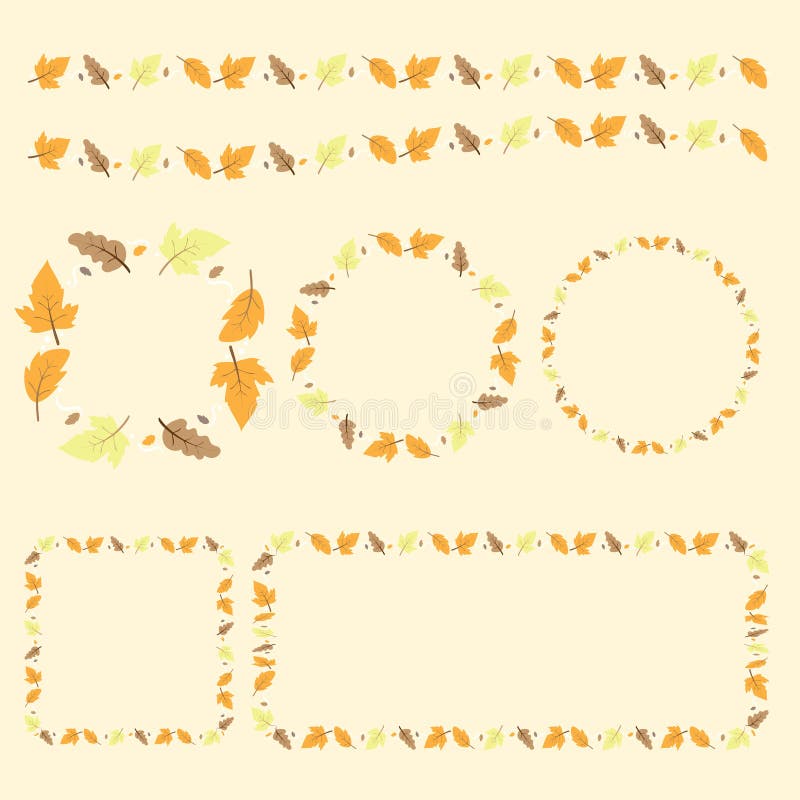 The Autumn Leaves Boarder Bundle Set Vector Image Stock Vector ...