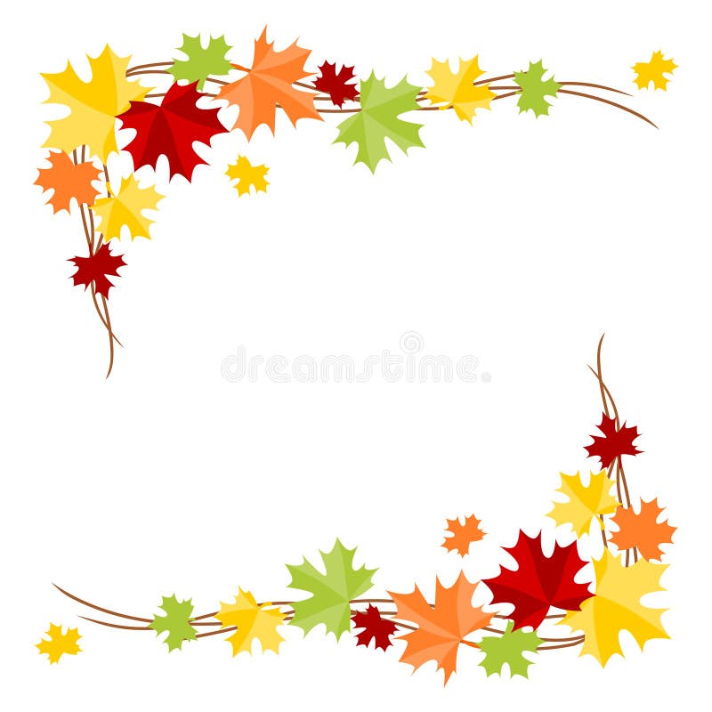 Autumn Leaves Border - Corner Stock Vector - Illustration of sign ...