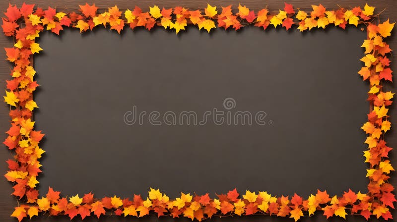 Autumn Leaves Border Frame with Space for Text Stock Photo - Image of ...