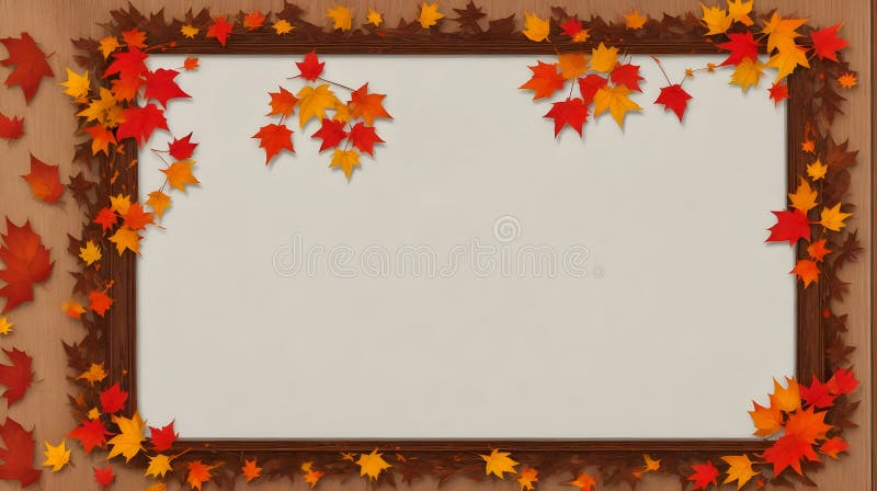 Autumn Leaves Border Frame with Space for Text Stock Image - Image of ...