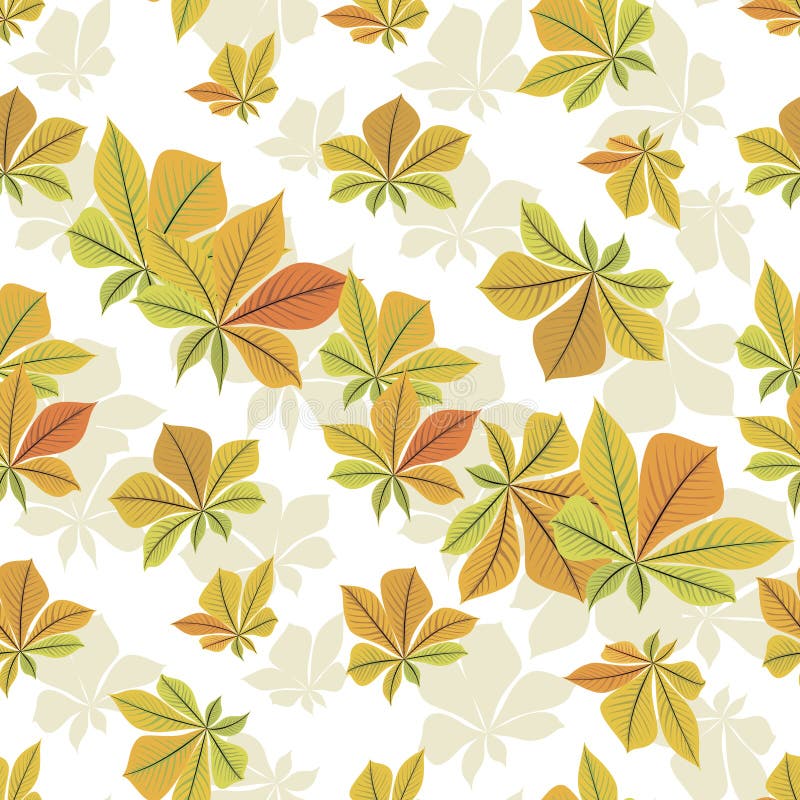 Autumn Leaves. Chestnut Background. Vector Template for Textiles, Site ...
