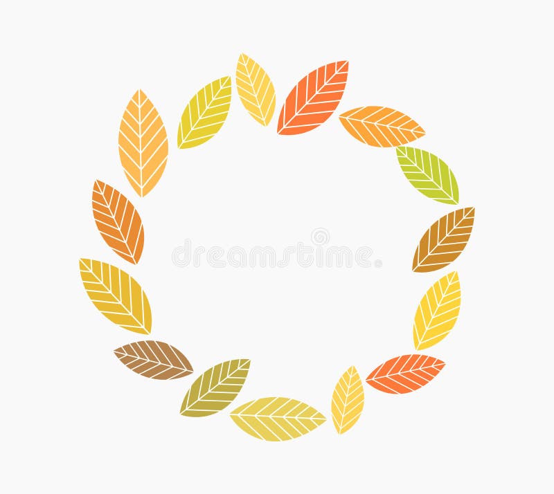 Autumn Leaves Circle Border Stock Vector - Illustration of october ...
