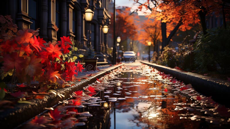 Autumn Leaves in the City. Autumn in the City Stock Illustration ...