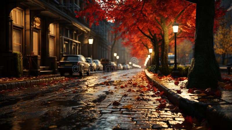 Autumn Leaves in the City. Autumn in the City Stock Illustration ...