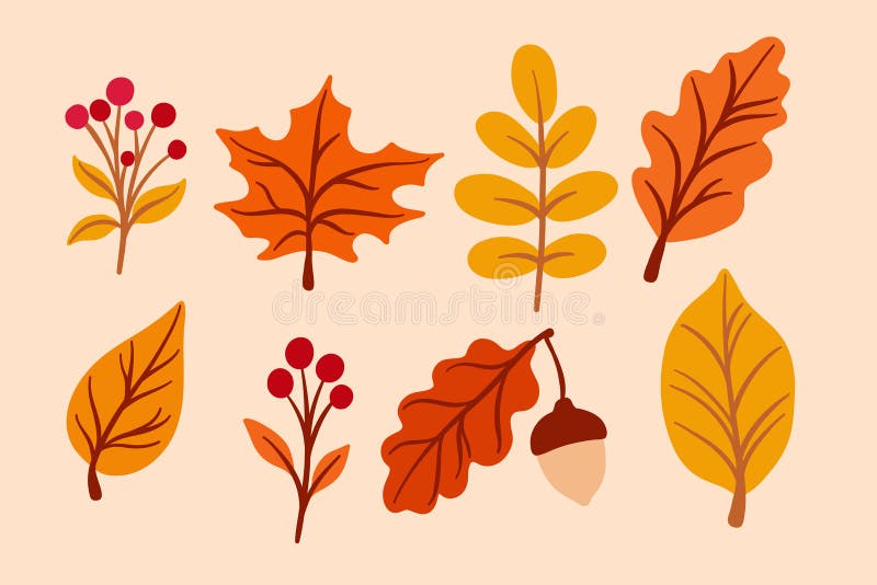Autumn Leaves, Colorful Leaf Doodle, Vector Illustration, Fall Clip Art ...
