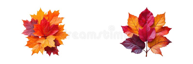 Autumn Leaves Composition. Vibrant Fall Foliage Display Isolated on ...