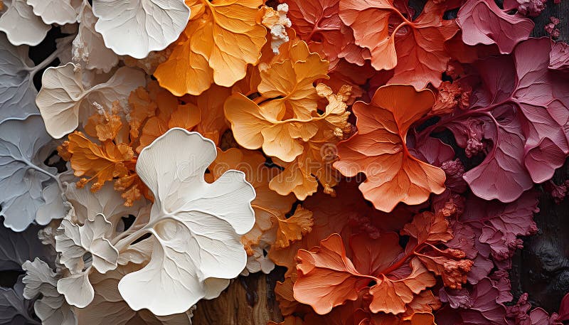 Autumn Leaves Create Vibrant Floral Patterns in Nature Backdrop ...