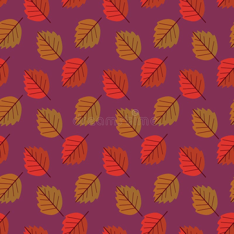 Autumn leaves cute pattern stock vector. Illustration of branch - 124178805