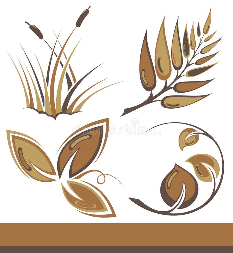 Autumn Leaves Design Elements Stock Vector - Illustration of spiral ...