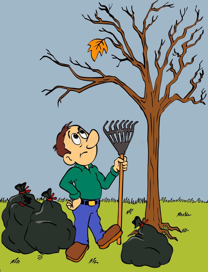 Cartoon Raking Leaves Stock Illustrations – 561 Cartoon Raking Leaves ...