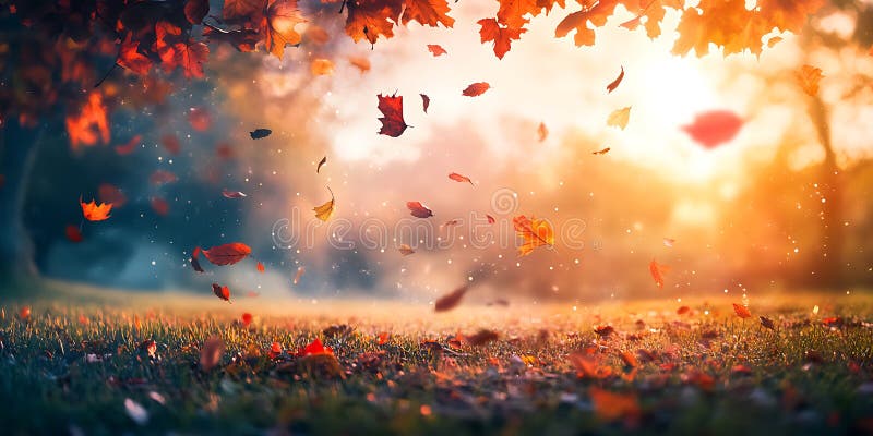Autumn Leaves Falling Background Image Stock Illustration ...