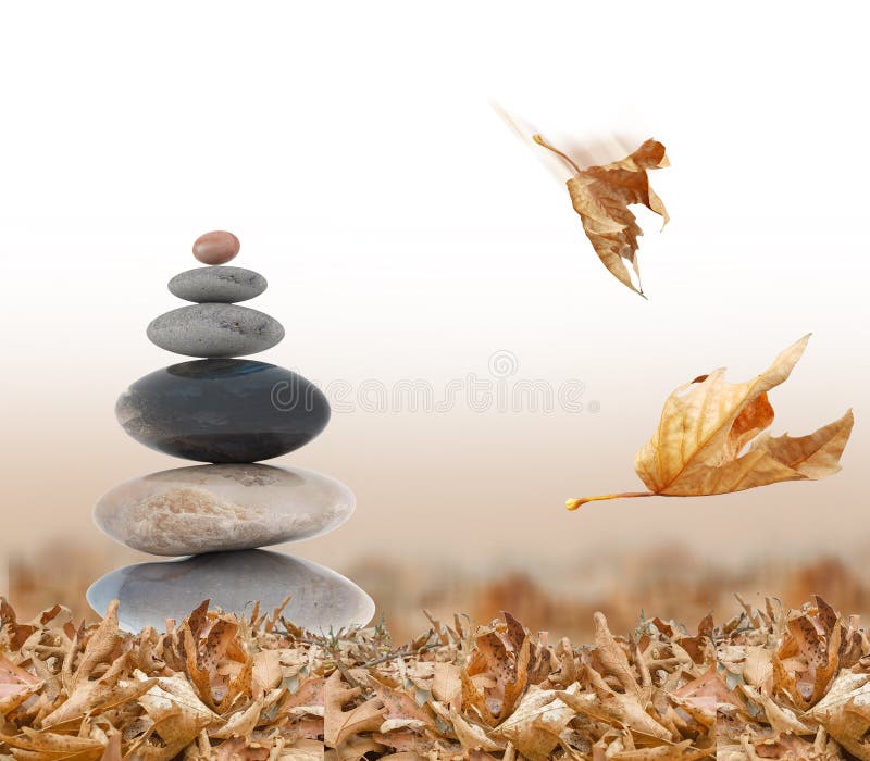 Autumn Leaves Falling Balance Background Stock Photo - Image of nature ...