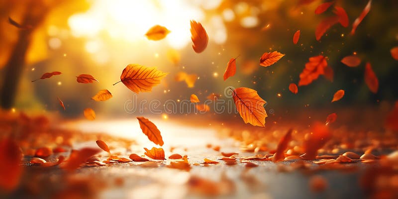 Autumn Leaves Falling Beautiful Fall Background Image Stock ...