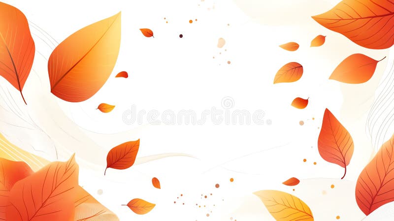 Autumn Leaves Falling Gently on a Soft White Background Stock Image ...