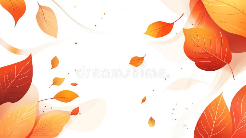 Autumn Leaves Falling Gently on a Soft White Background Stock ...