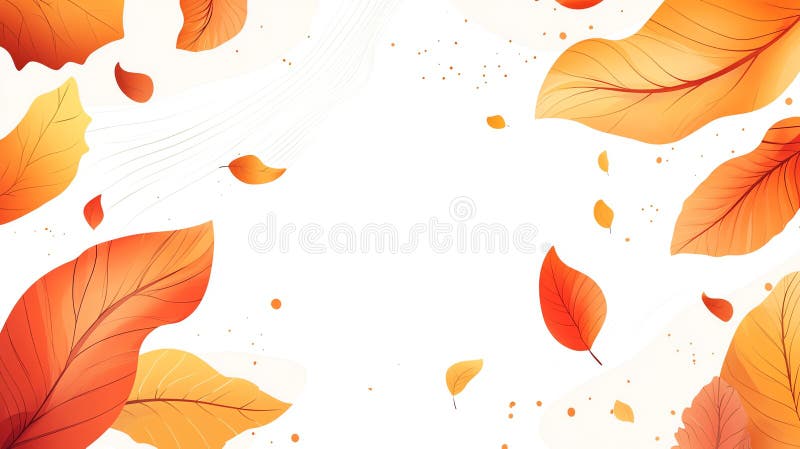 Autumn Leaves Falling Gently on a Soft White Background Stock Image ...