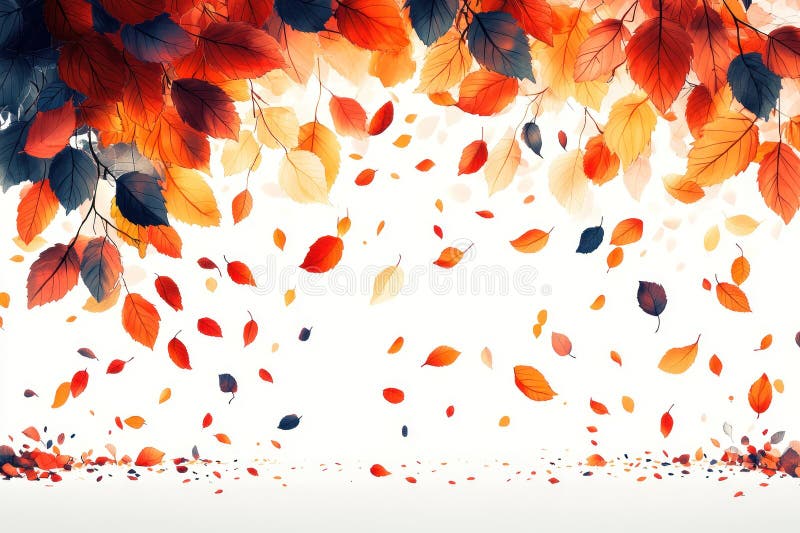 Autumn Leaves Falling Illustration Stock Illustration - Illustration of ...