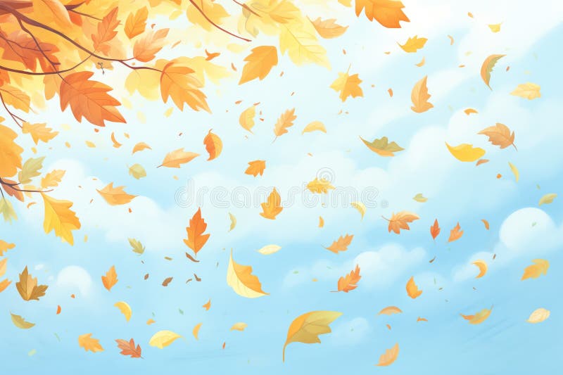 Autumn Leaves Falling in a Soft Breeze Stock Photo - Image of falling ...