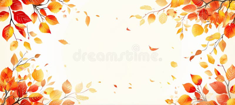 Autumn Leaves Falling from Tree Branches on White Background, Fall ...