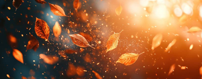 Autumn Leaves Falling in the Wind Stock Illustration - Illustration of ...